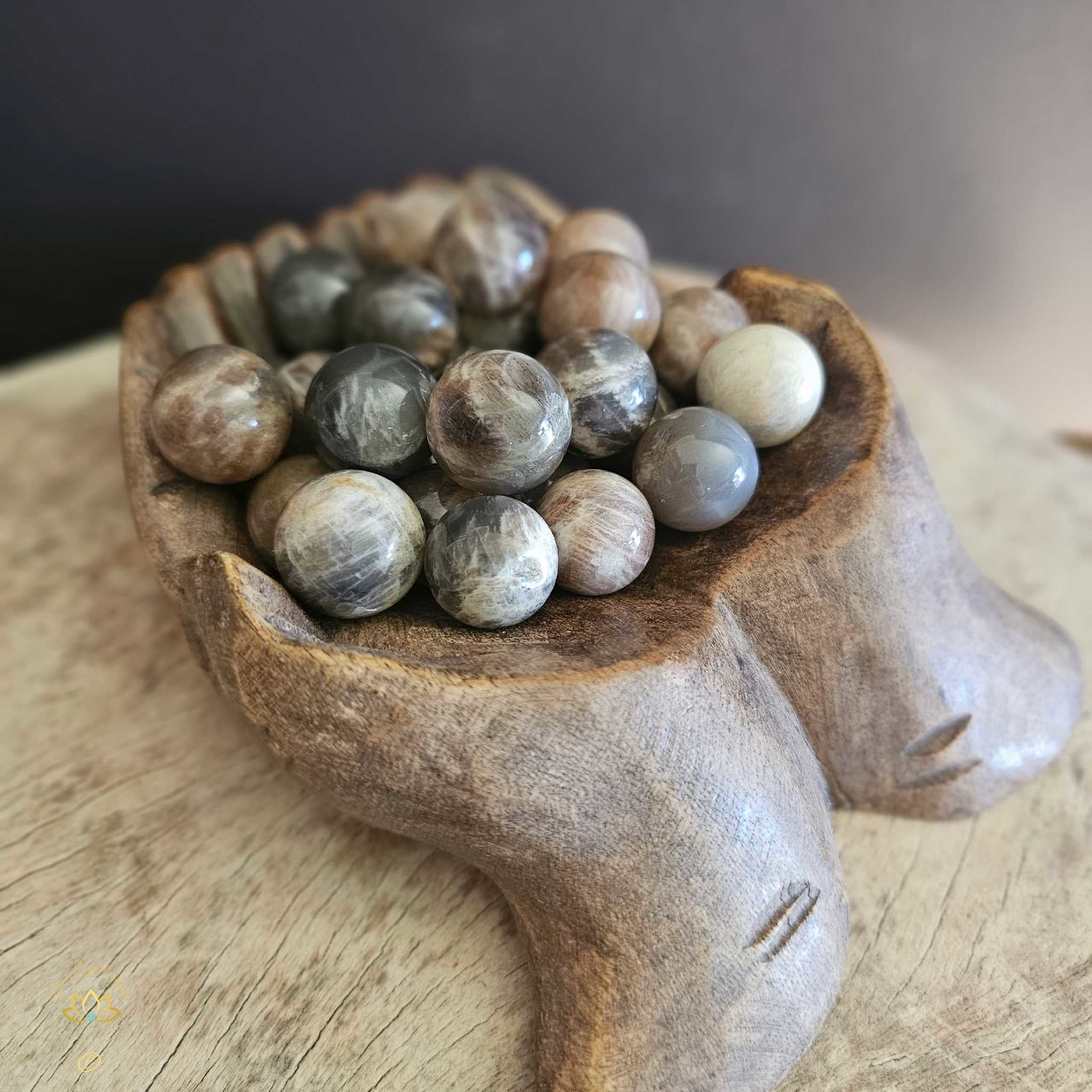 Black Moonstone Mini Spheres – Divine Crystal Heart