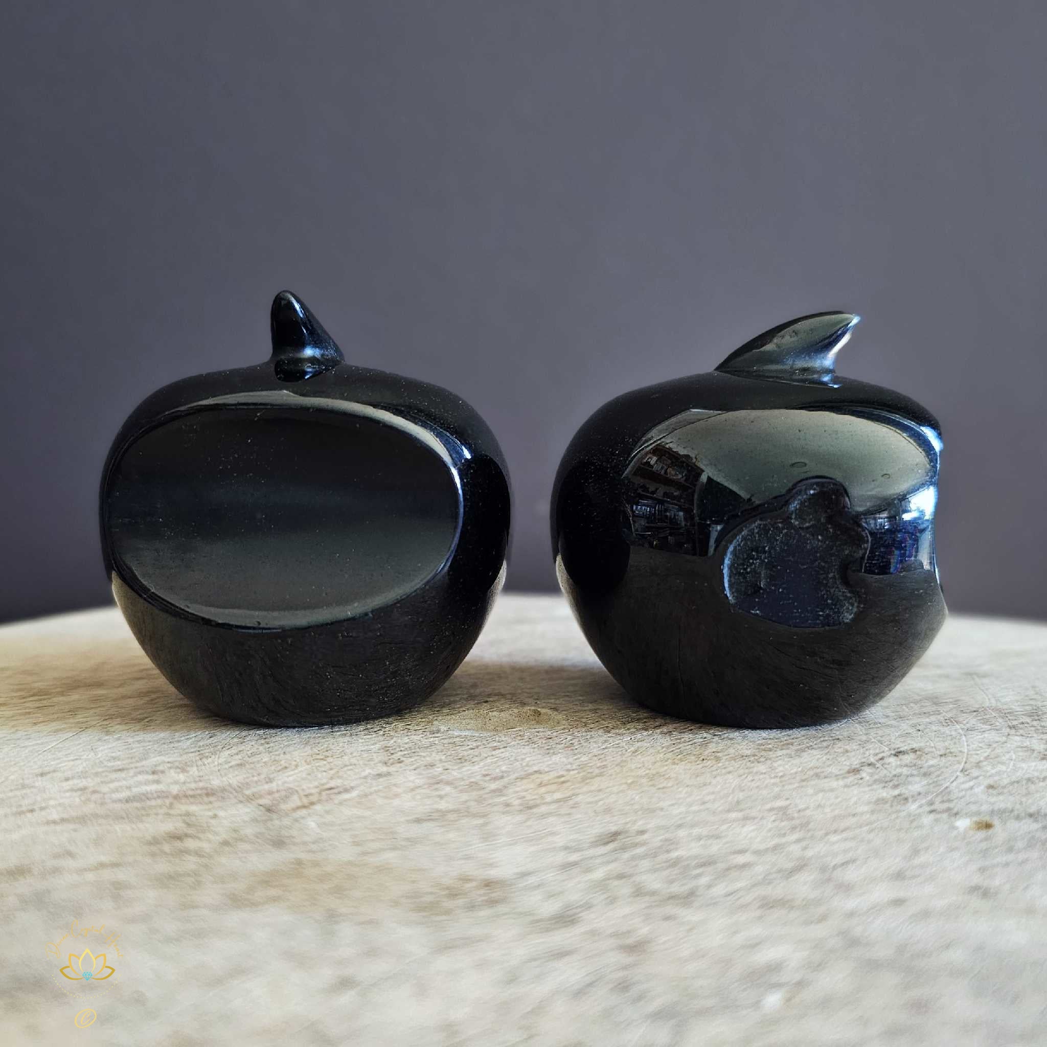 Black Obsidian Apple – Divine Crystal Heart