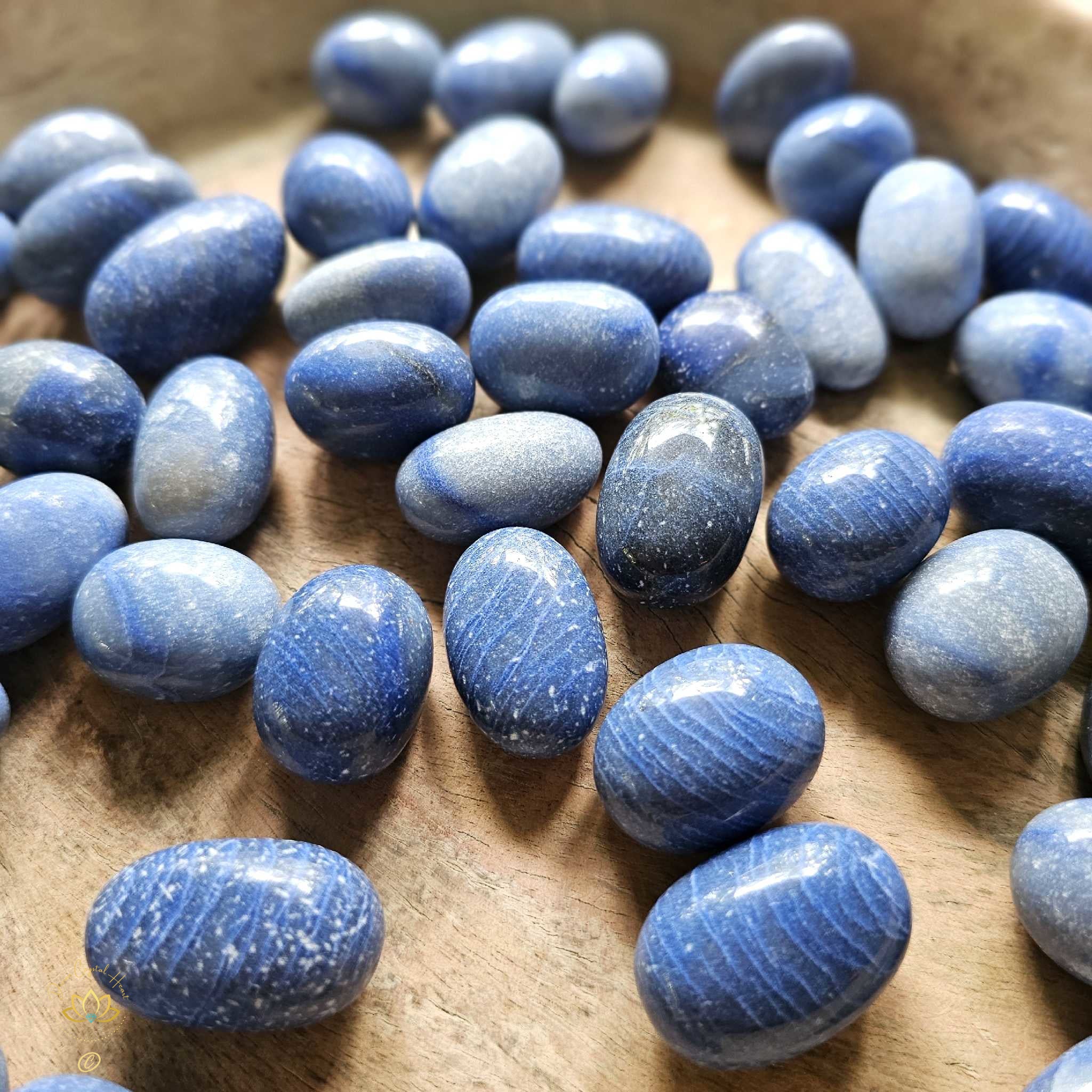 Blue Quartz Tumbled Stones – Divine Crystal Heart