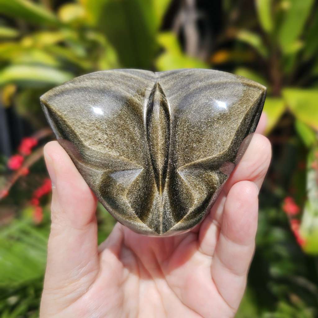 Gold Sheen Obsidian Butterfly | Wings Of The Eclipse – Divine Crystal Heart