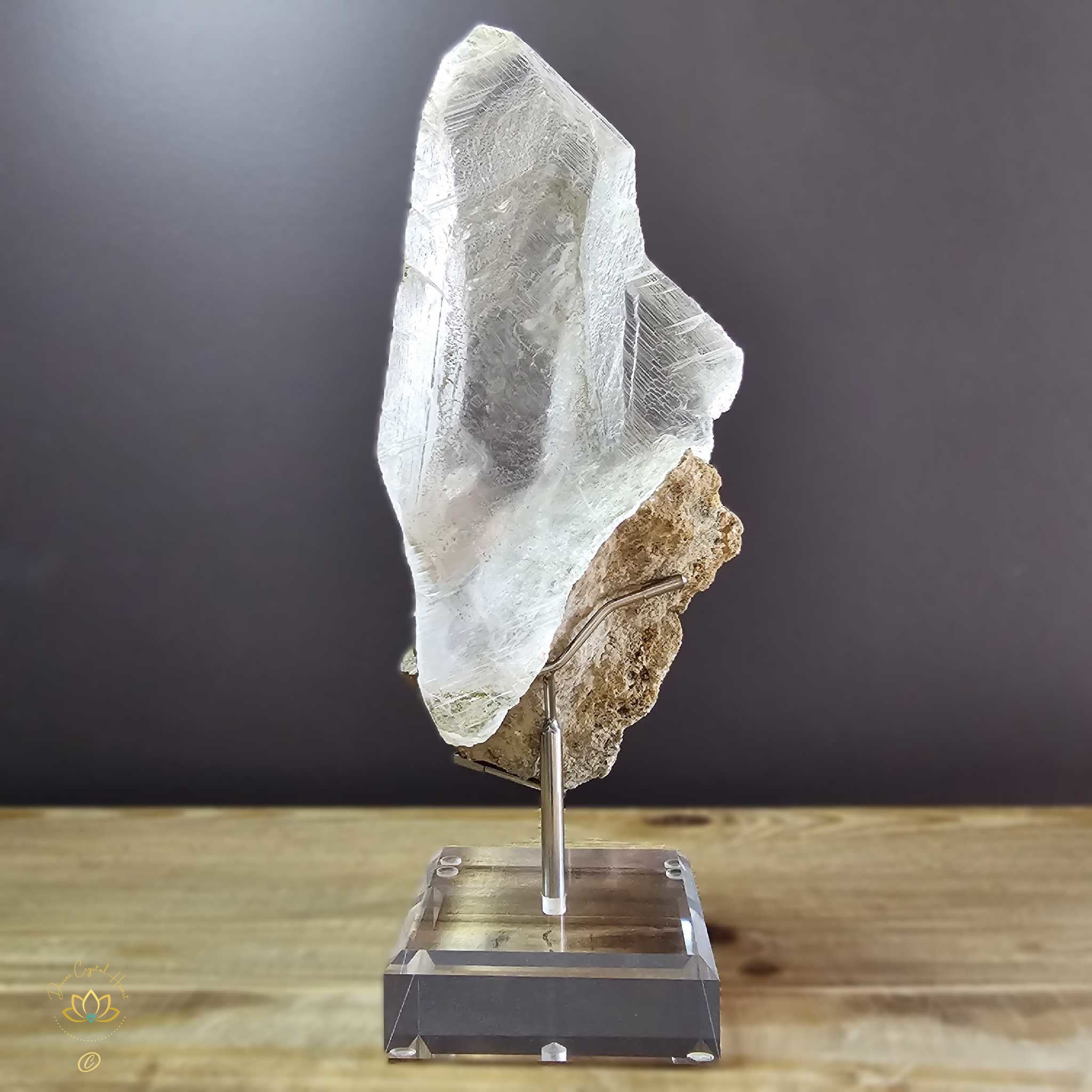 Gypsum (Selenite) On Matrix | Specimen 2.22kgs – Divine Crystal Heart