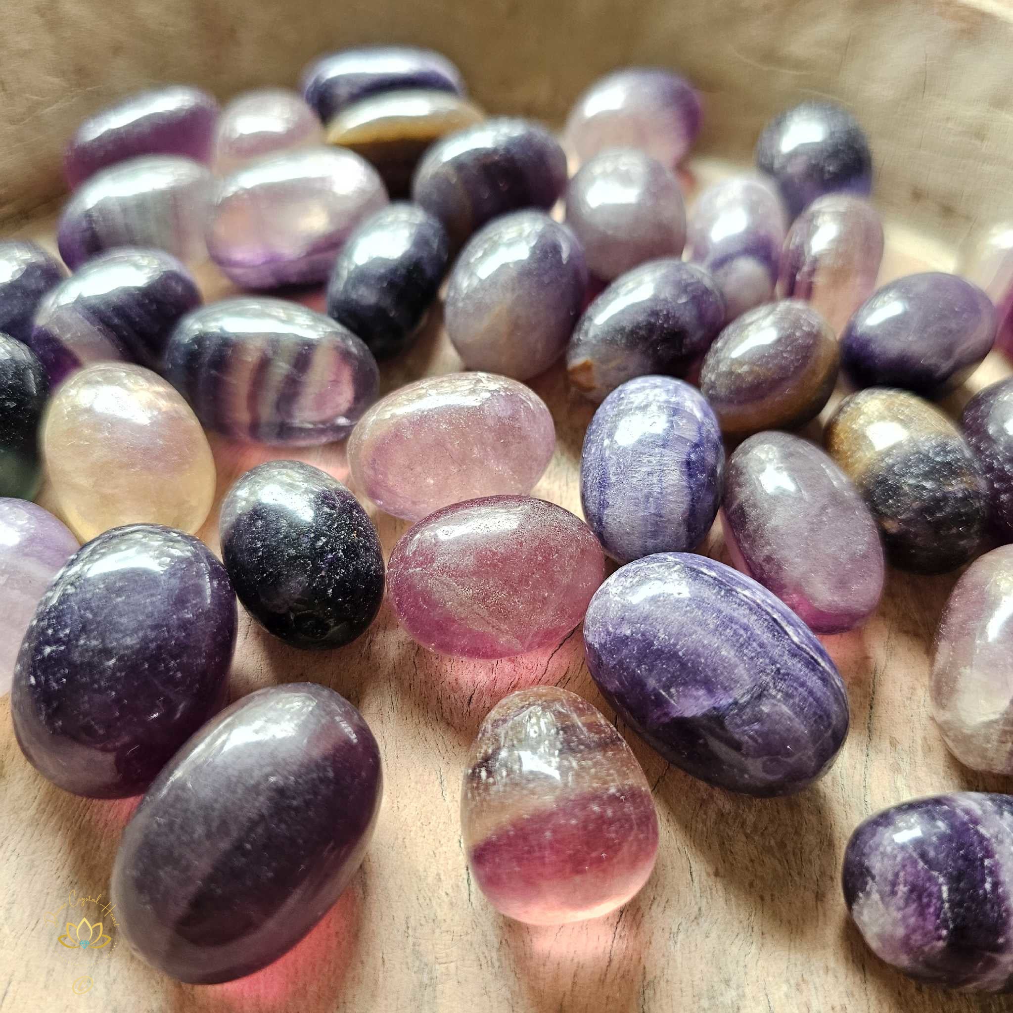 Purple Fluorite Tumbled Stones – Divine Crystal Heart