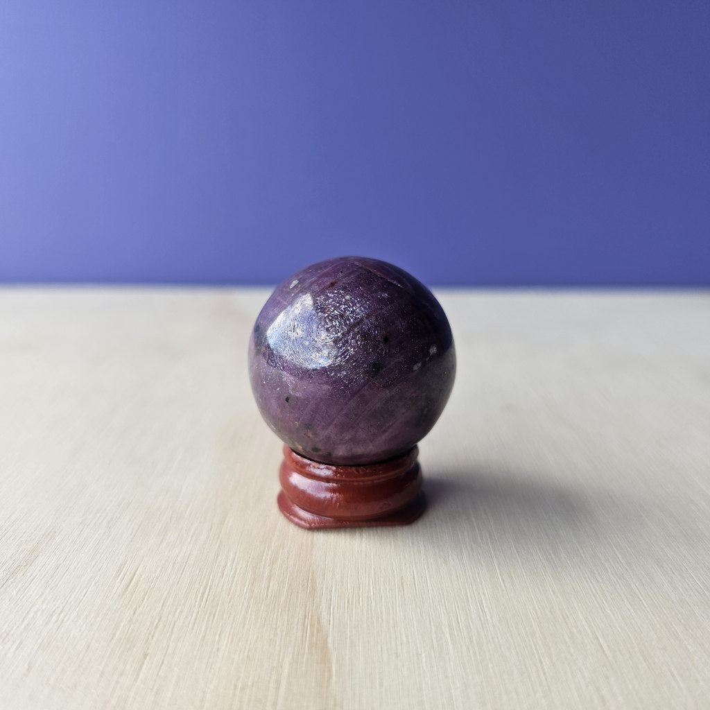 Ruby Sphere | Sacred Sanskrit 90gms – Divine Crystal Heart