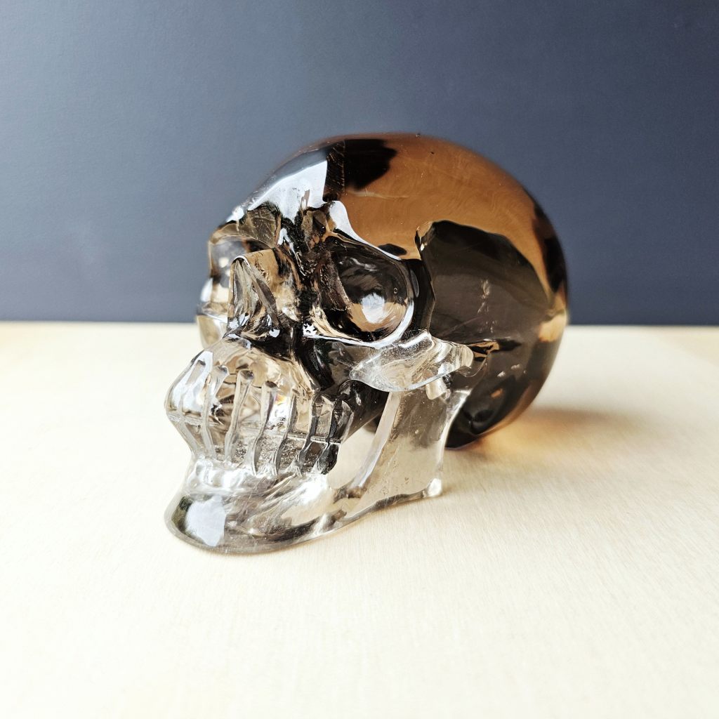 Smoky Quartz Skull- AA Grade | The Shadow Guardian – Divine Crystal Heart