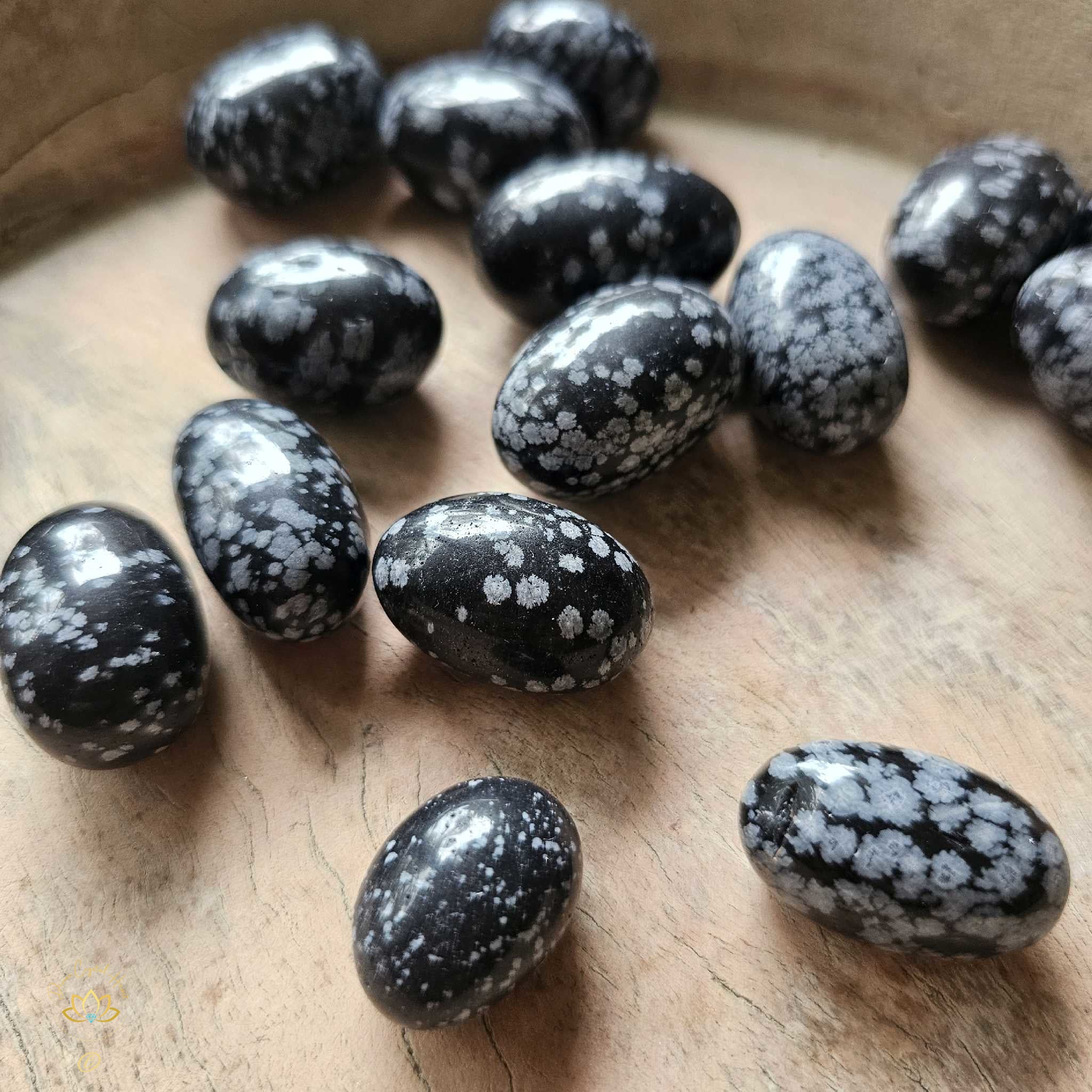 Snowflake Obsidian Tumbled Stones – Divine Crystal Heart