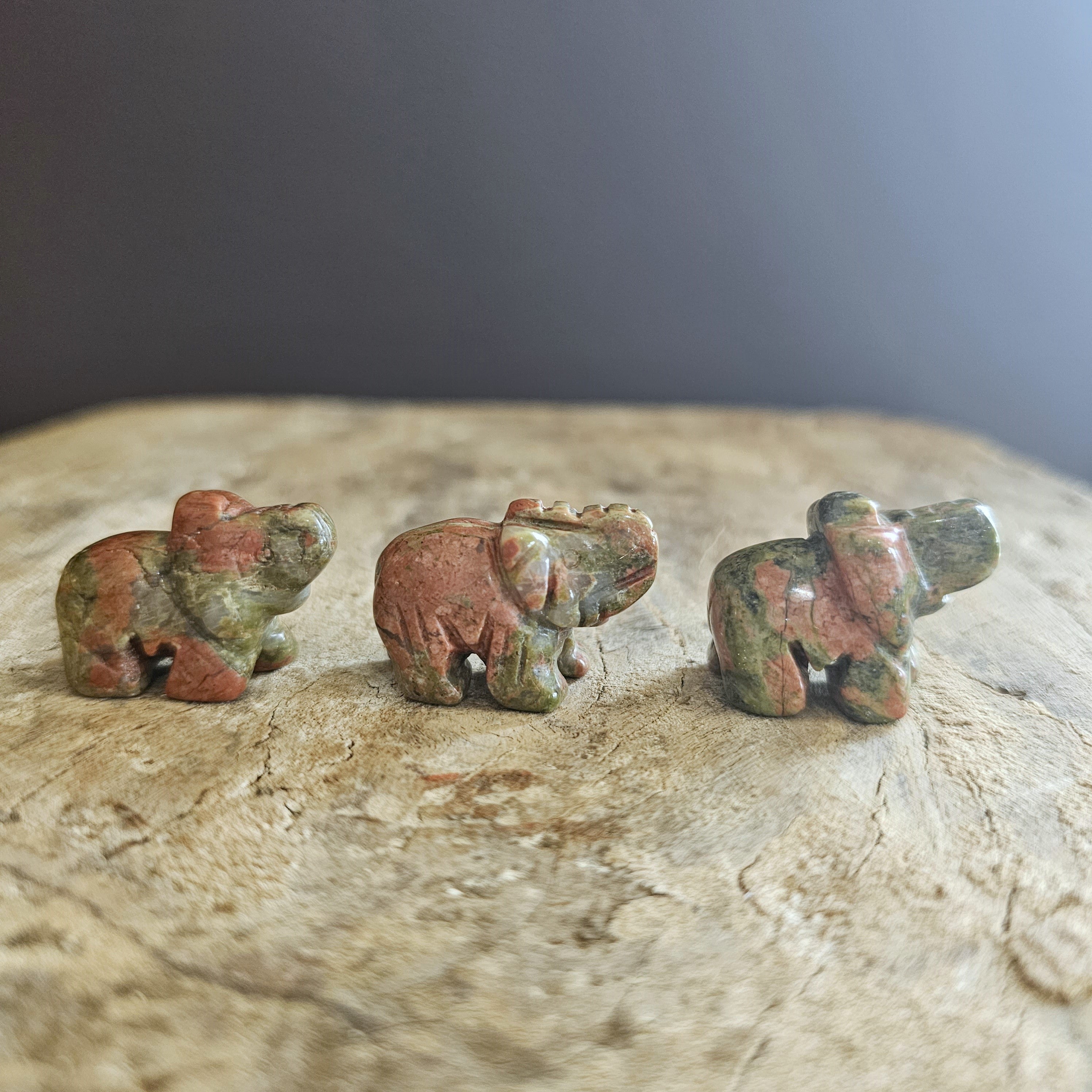 Unakite | Mini Elephants – Divine Crystal Heart