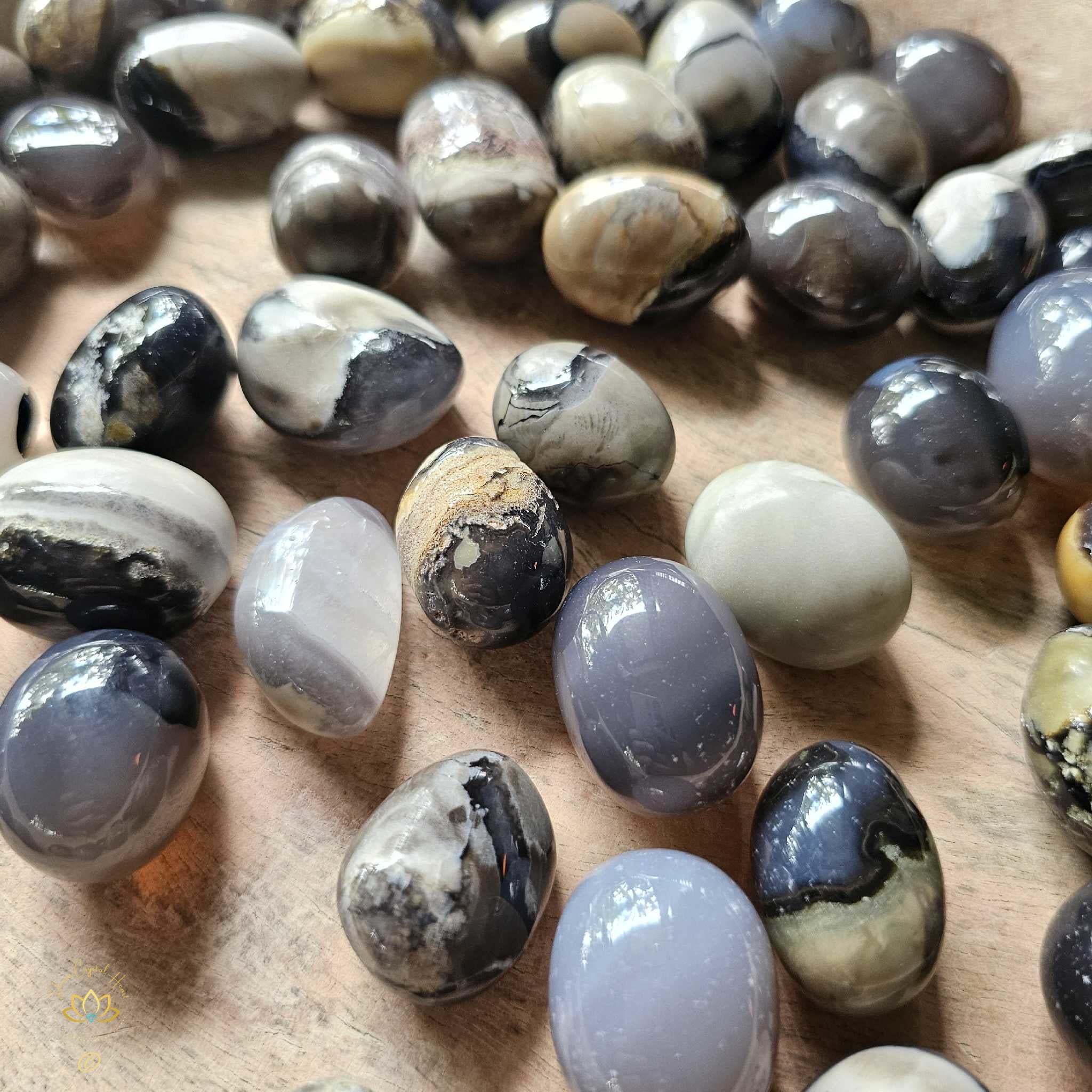 Volcanic Agate Tumbled Stones – Divine Crystal Heart