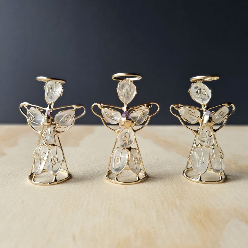 Wire Wrapped Quartz Angel | Sacred Light Keepers – Divine Crystal Heart